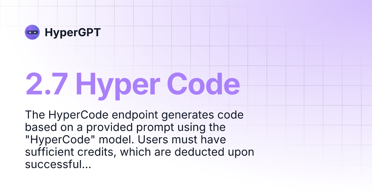 2.7 Hyper Code | HyperGPT